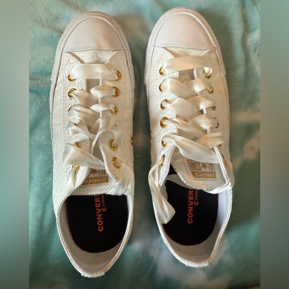 Converse | Shoes | Custom Wedding Bridal Converse Size 9w | Poshmark